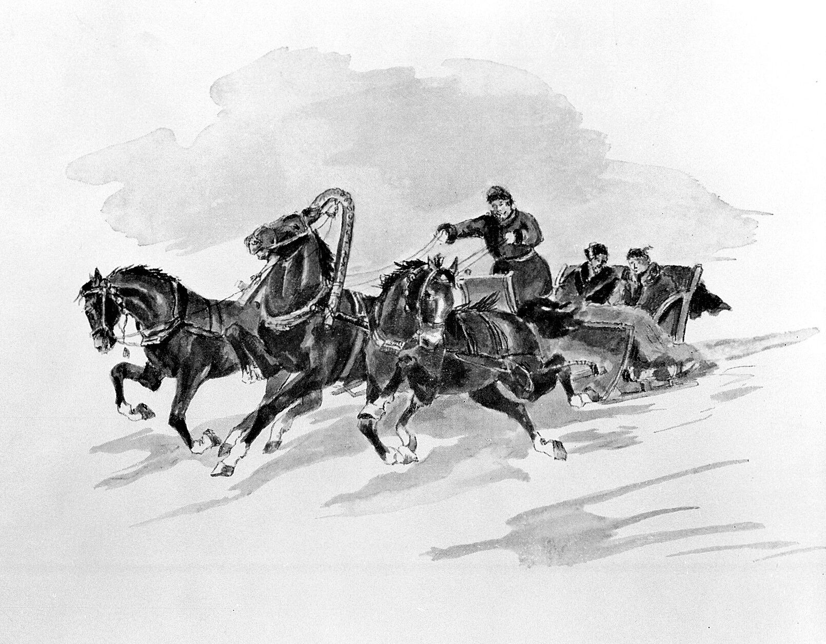 Russian Troika, from a poscard. | Wellcome Collection