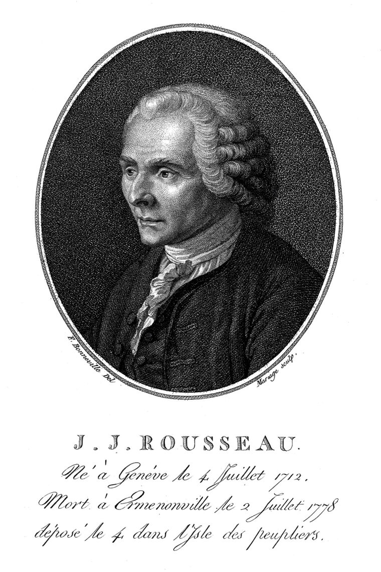 Portrait of J.J. Rousseau after design by Bonneville | Wellcome Collection