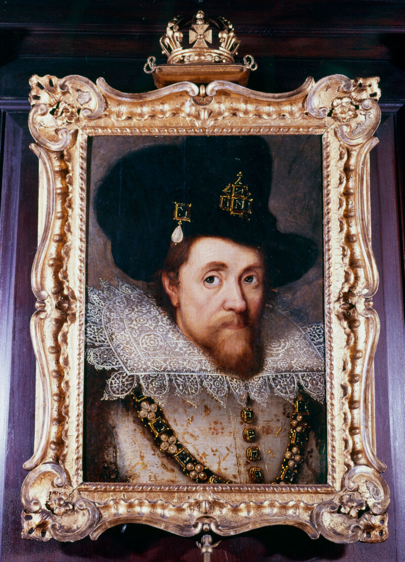 Panel painting: portrait of King James I; artist unknown | Wellcome ...