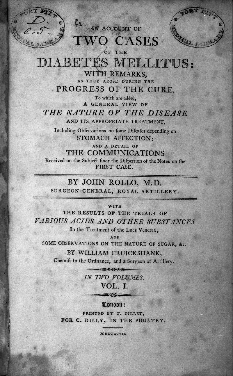 John Rollo, An account of two cases of diabe | Wellcome Collection