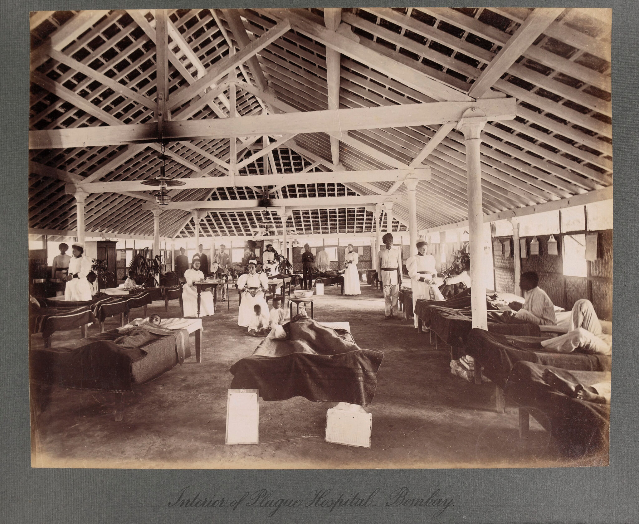 Bombay plague epidemic, 1896-1897: interior of a temporary hospital for ...