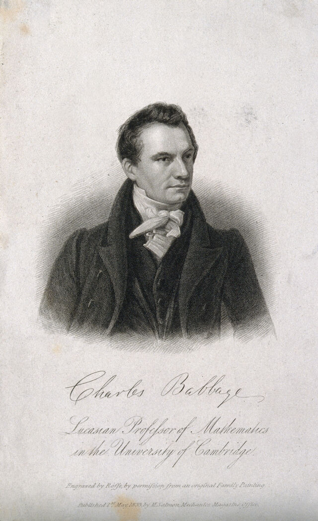 Charles Babbage. Stipple engraving by R. Roffe, 1833. | Wellcome Collection