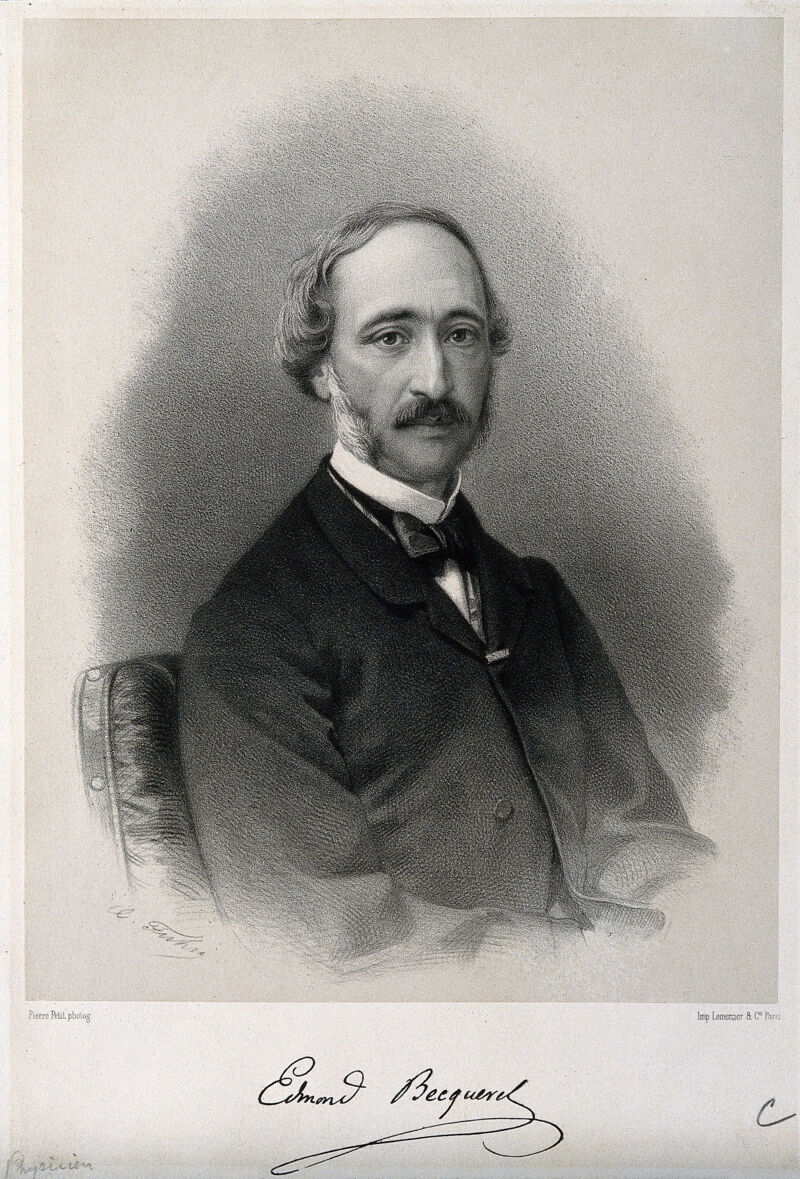 Alexandre Edmond Becquerel. Lithograph by C. Fuhr after P. Petit ...