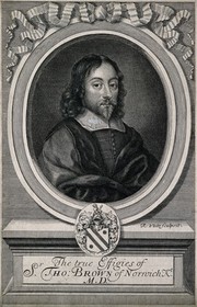 Sir Thomas Browne. Line engraving by R. White, 1686. | Wellcome Collection