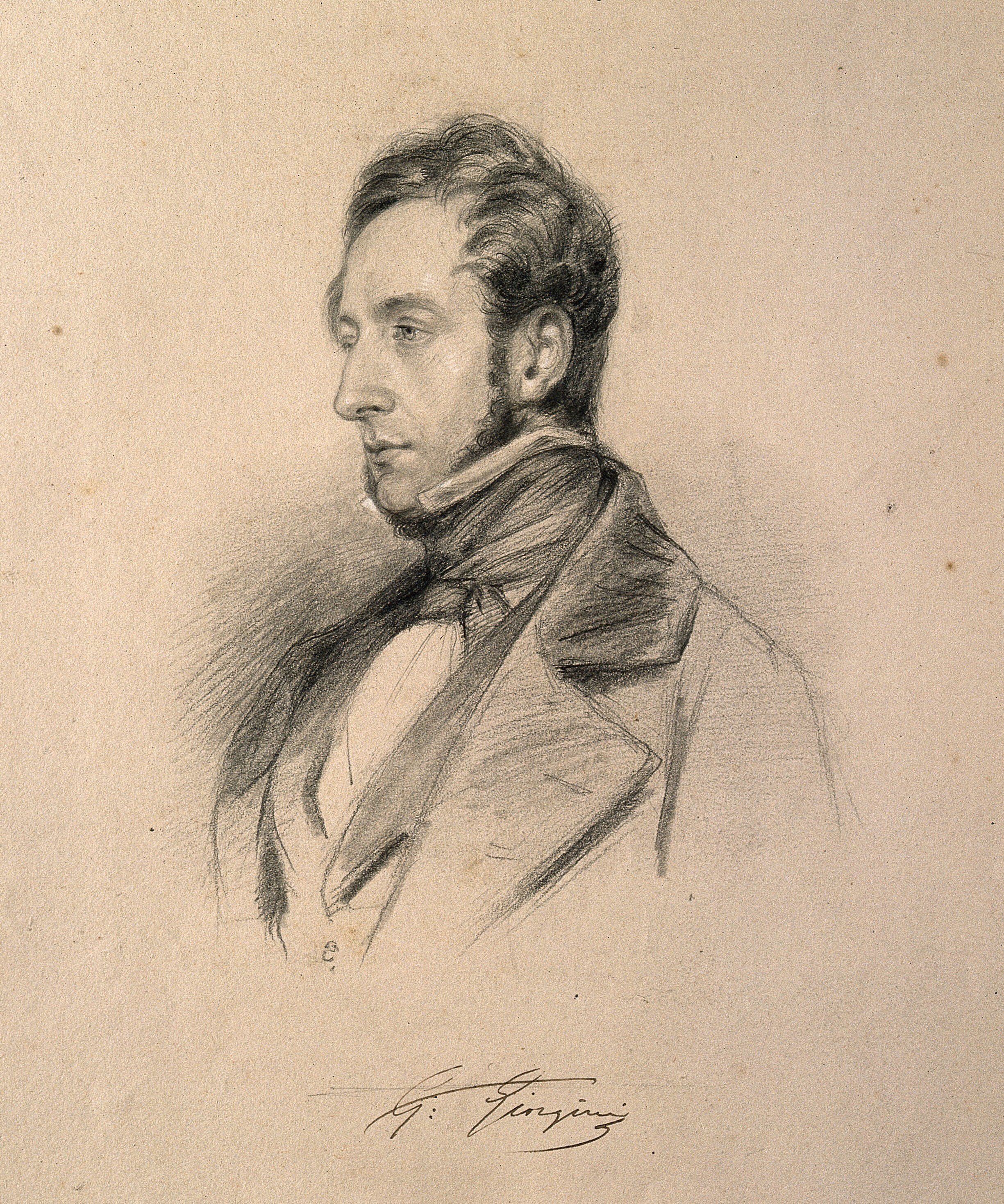 Giovanni Giorgini. Pencil drawing by C. E. Liverati, 1841. | Wellcome ...