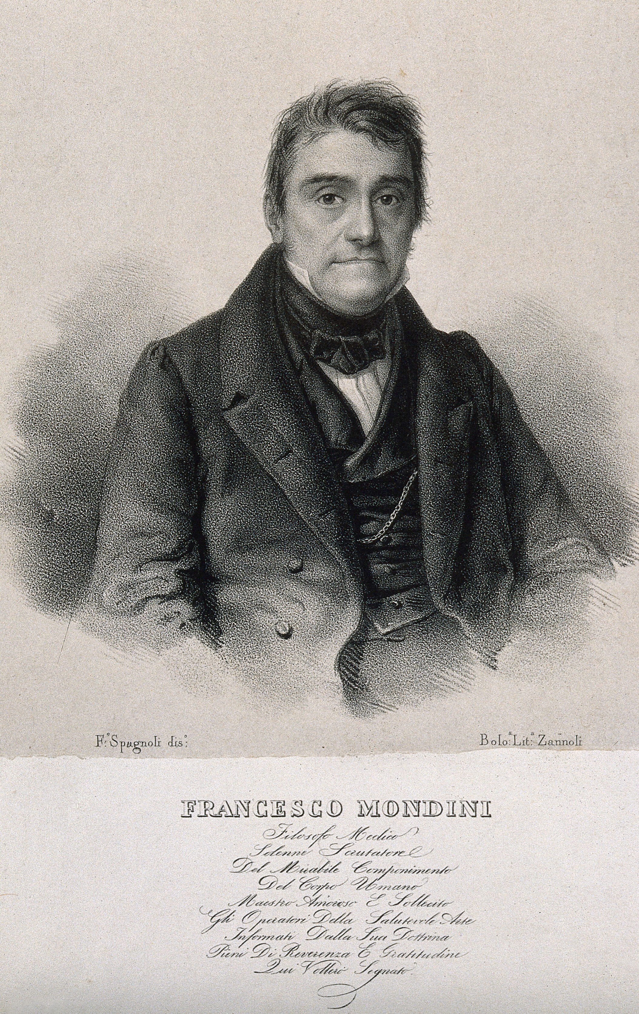 Francesco Mondini. Lithograph by Zannoli after F. Spagnoli. | Wellcome ...