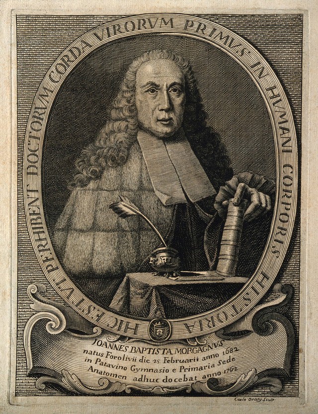 Giovanni Battista Morgagni. Line engraving by C. Orazio, 1762 ...