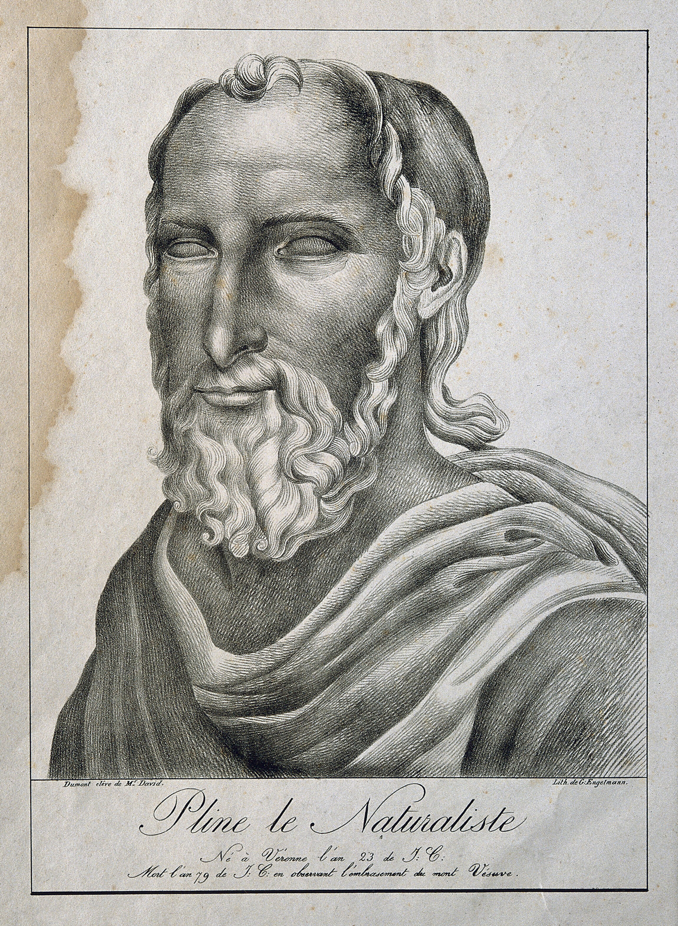 Caius Plinius Secundus. Lithograph by Dumont. | Wellcome Collection