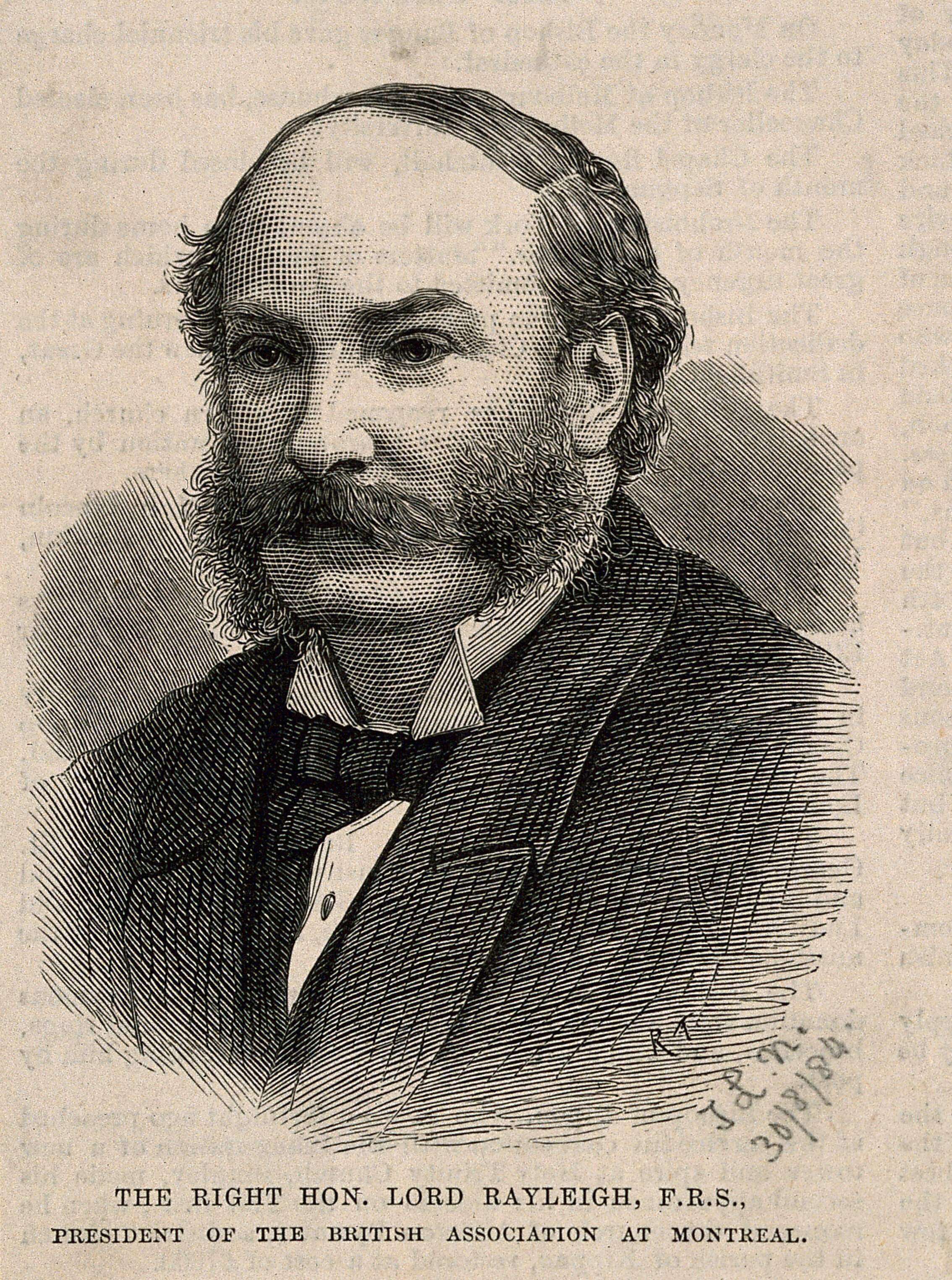 John William Strutt, 3rd Baron Rayleigh. Wood engraving by R. Taylor ...