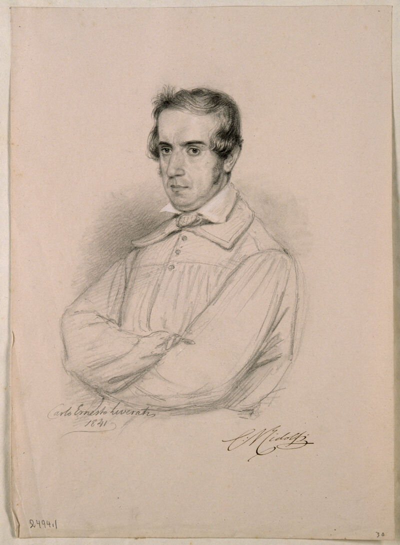 Cosimo, Marchese di Ridolfi. Pencil drawing by C. E. Liverati, 1841 ...