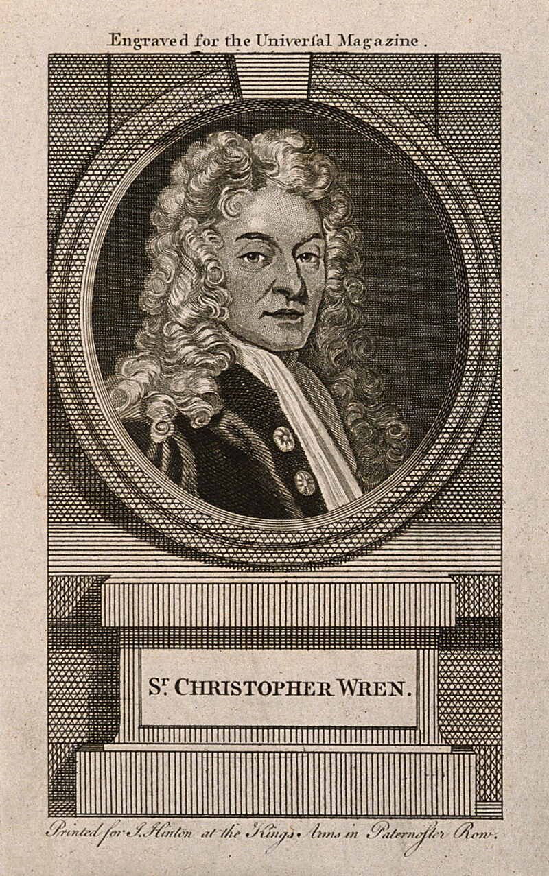 Sir Christopher Wren. Engraving by Swaine after Sir G. Kneller, 1711 ...