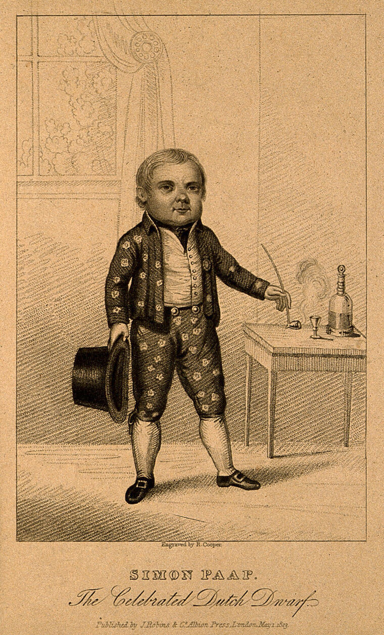 Simon Paap, a dwarf. Stipple engraving by R. Cooper, 1823. | Wellcome ...