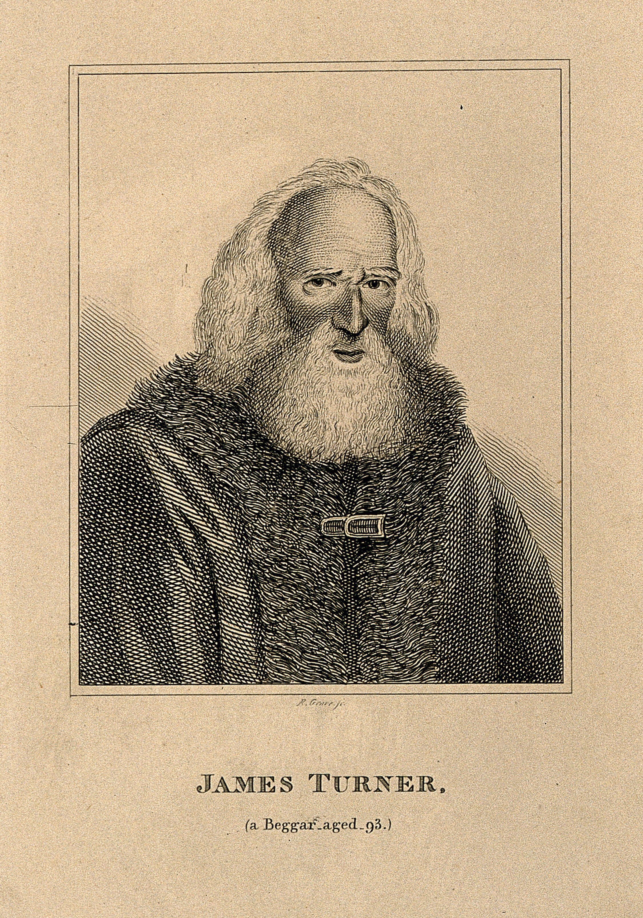 James Turner, a beggar and a painter's model, aged 93. Etching by R ...