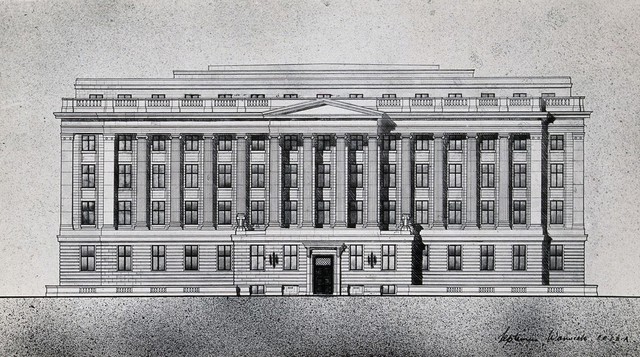 The Wellcome Research Institution building, Euston Road, London: an ...