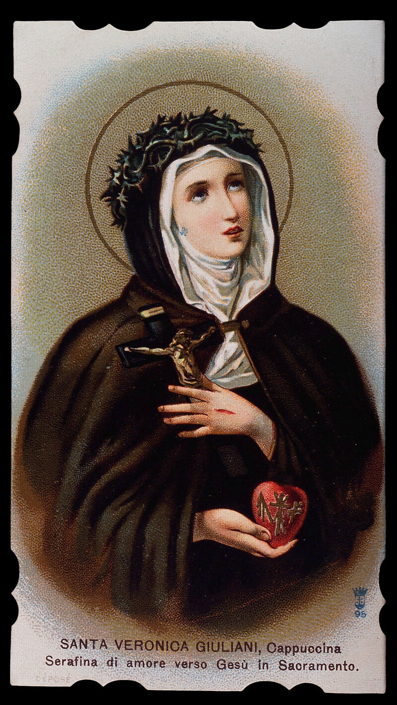 Saint Veronica de Julianis. Colour lithograph, 1898. | Wellcome Collection