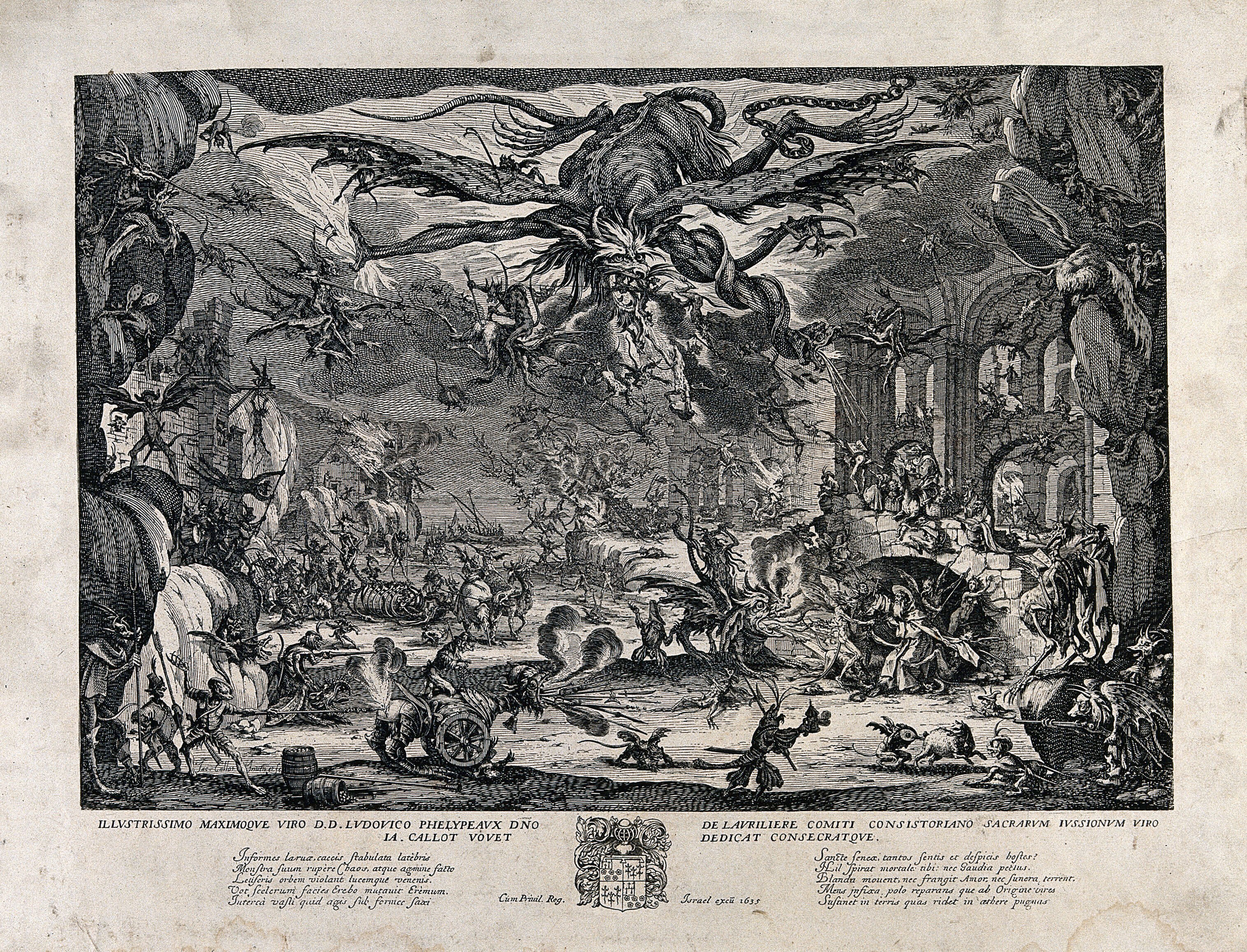 Saint Antony Abbot. Engraving after J. Callot, 1635. | Wellcome Collection