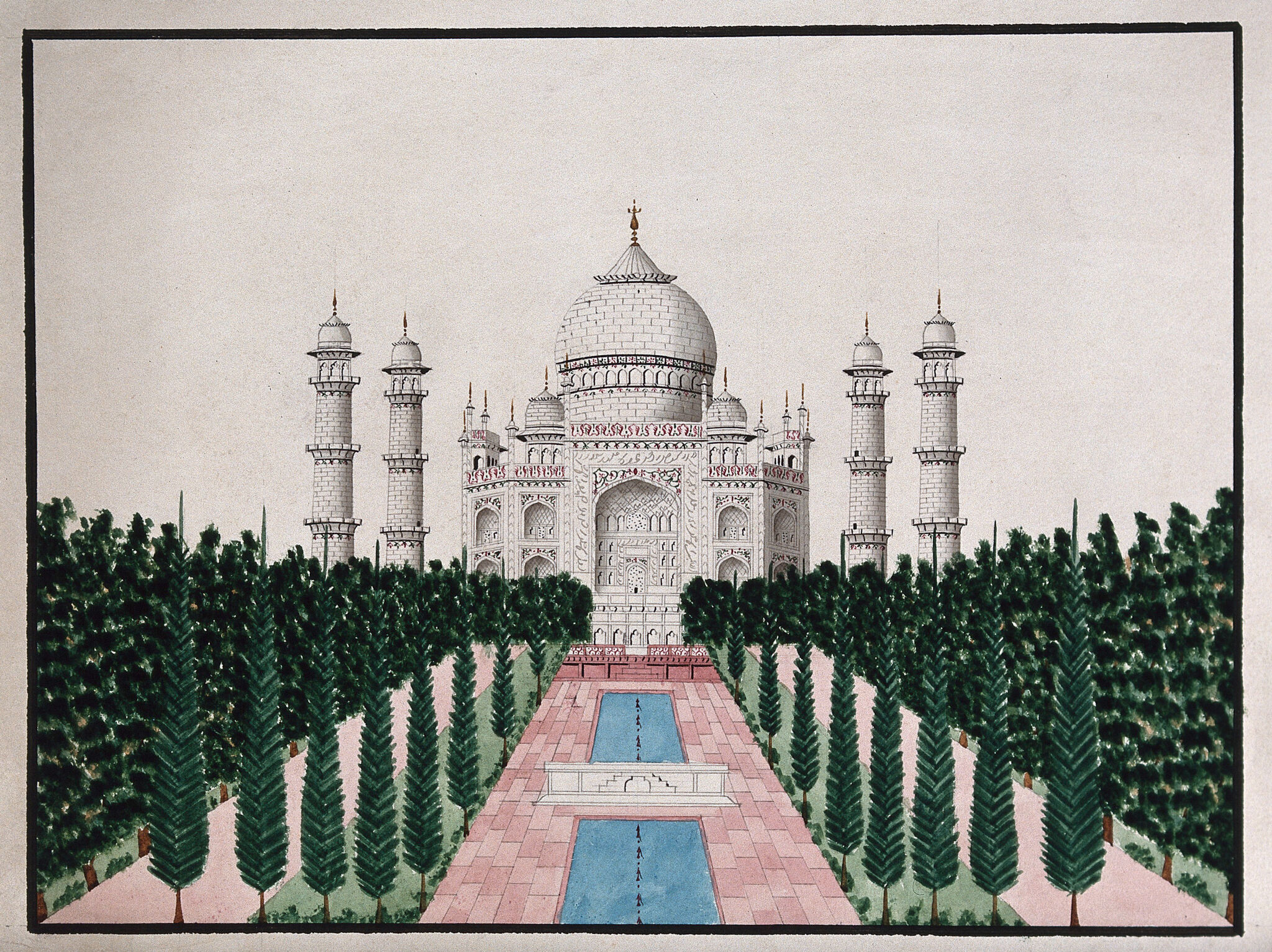 Agra: The Taj Mahal. Watercolour by an Indian painter. | Wellcome ...