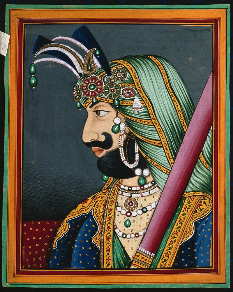 A Hindu raja. Painting by an Indian artist, 1800s. | Wellcome Collection