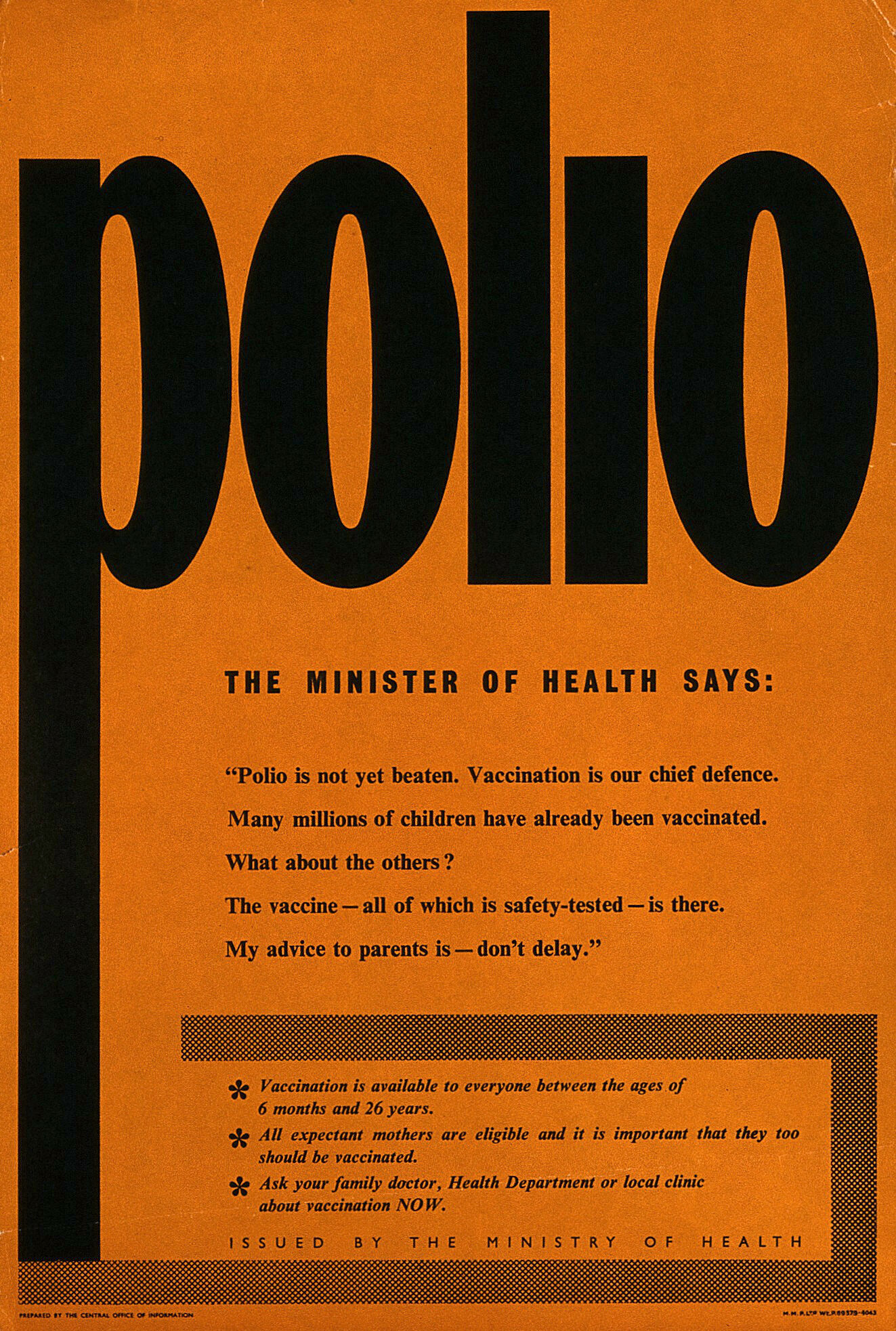 Vaccination against polio. Colour lithograph, ca. 1959. | Wellcome ...