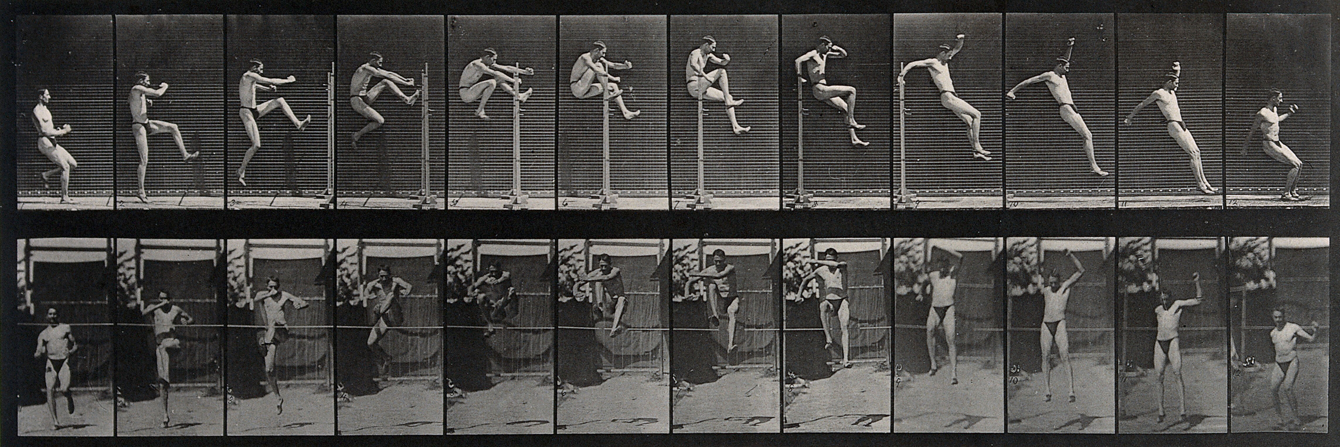 A man high jumping. Collotype after Eadweard Muybridge, 1887 ...