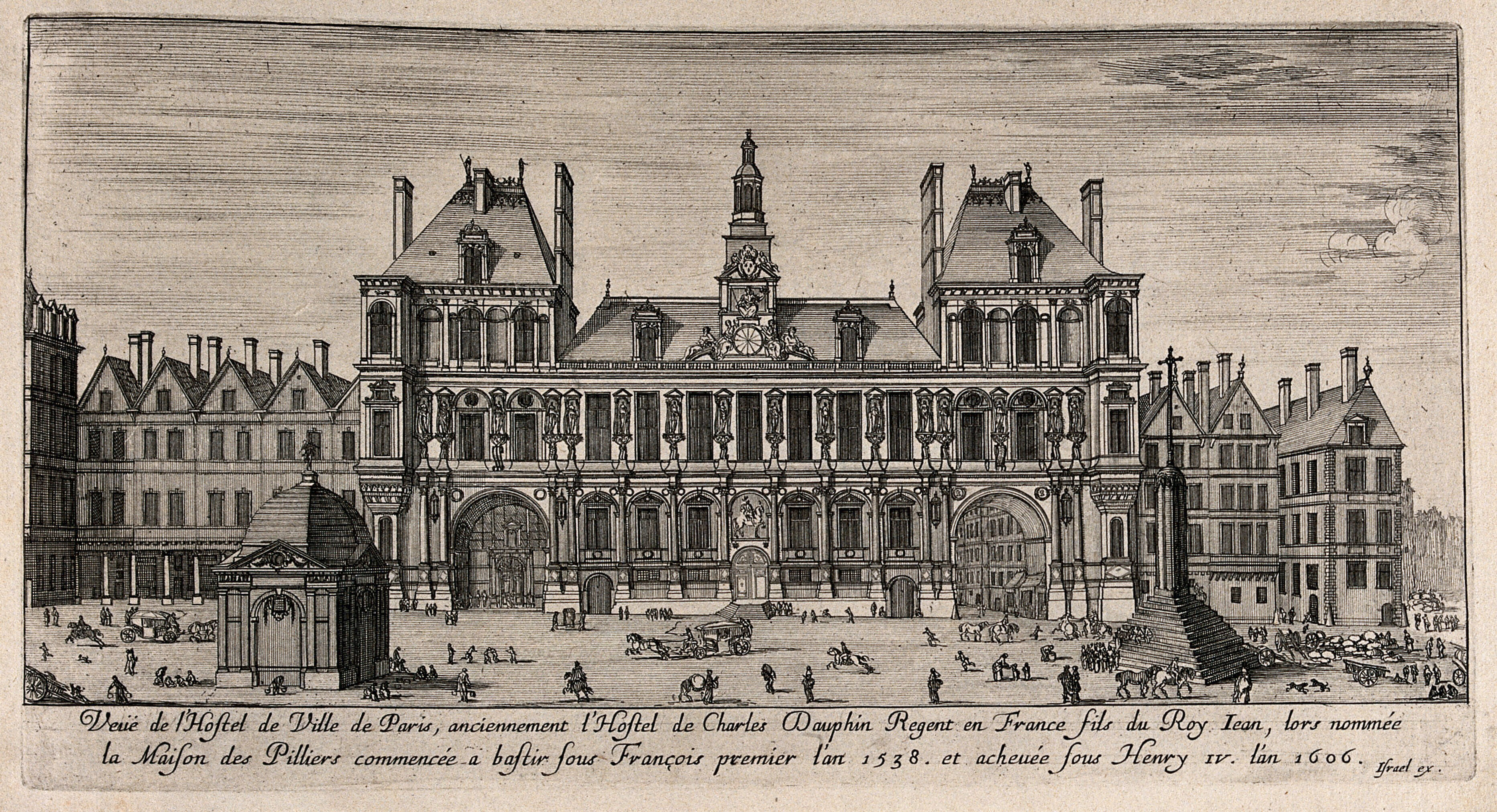 The Hôtel de Ville in Paris. Etching. | Wellcome Collection