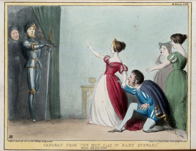 A dramatic encounter between the Duke of Wellington, dressed in armour ...
