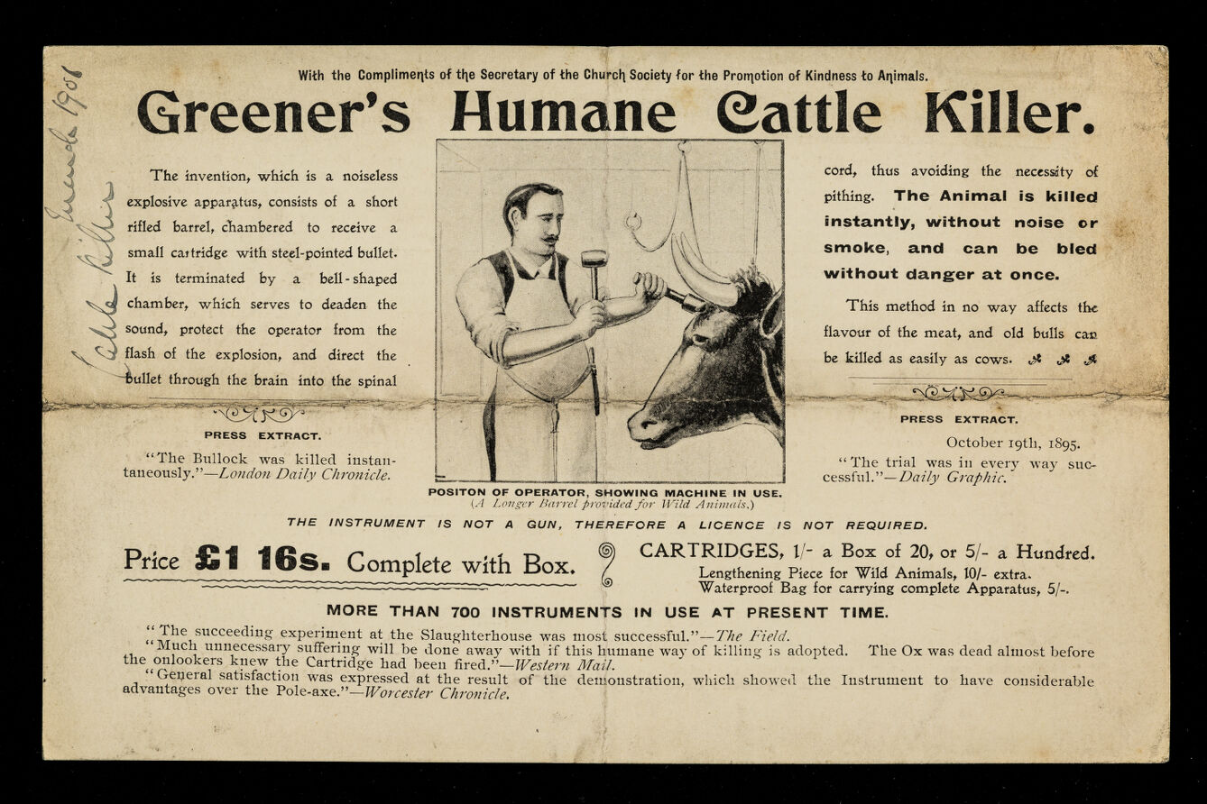 Greener's humane cattle killer / W.W. Greener. | Wellcome Collection
