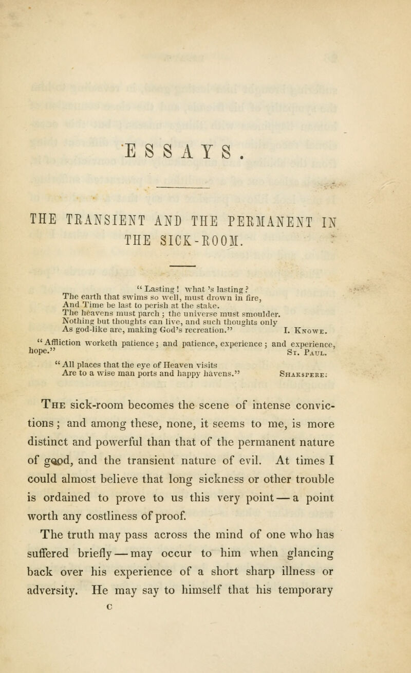 Life in the sick-room : essays / by Harriet Martineau ; with an ...