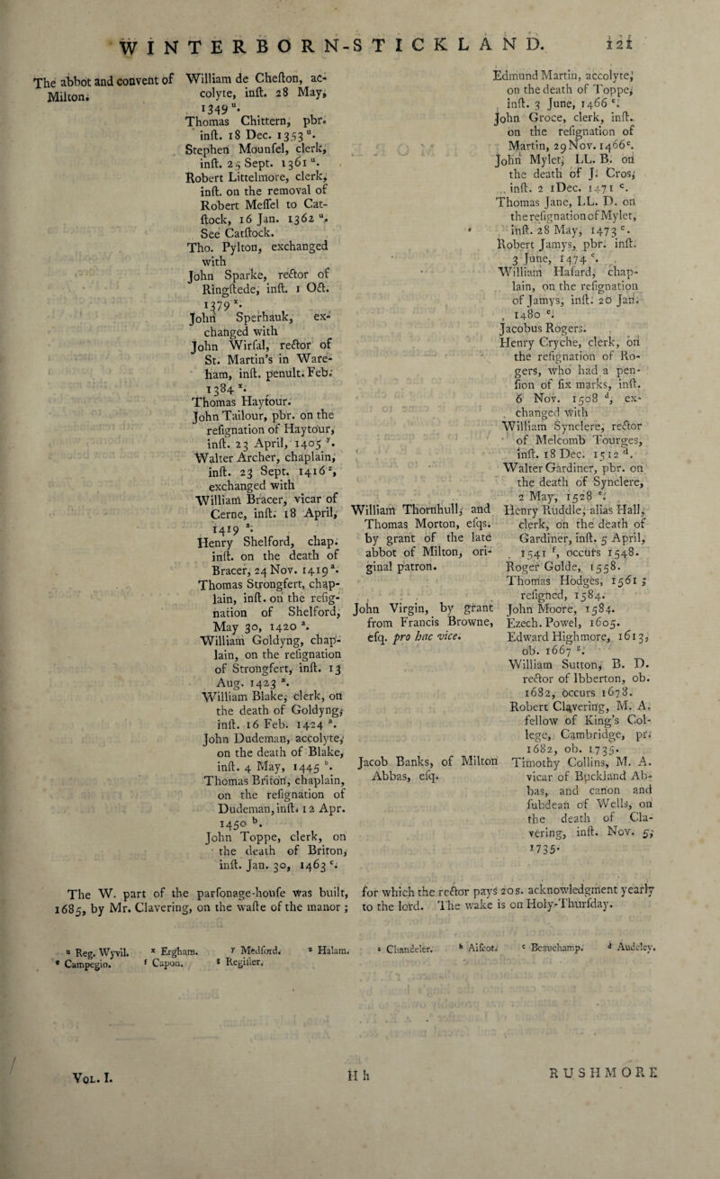 The history and antiquities of the county of Dorset / Compiled from the ...