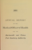 [Report 1951] / Port Medical Officer of Health, Dartmouth and Totnes ...