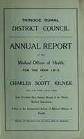 [Report 1913] / Medical Officer of Health, Thingoe (Union) R.D.C ...